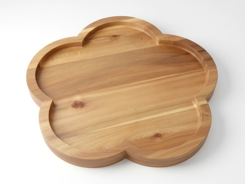 Acacia Wood Flower-Shaped Serving Tray - Premium Kitchen & Home Decor
